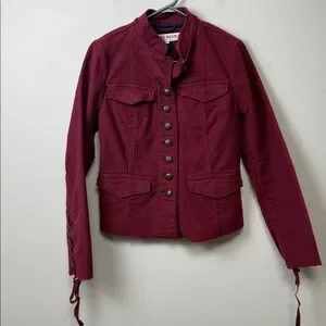Free People | Jackets & Coats | Free People Ellas Sergeant Red Wine ...
